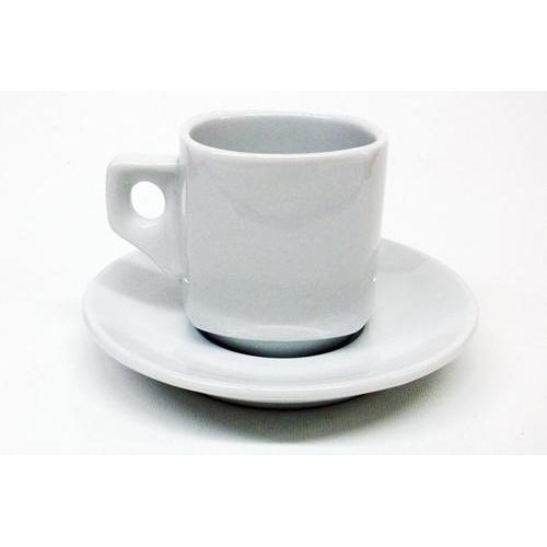 Armand Lebel Cappuccino 12 Piece Cup & Saucer Set - Plain White Square ...